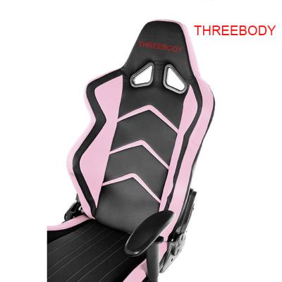 China Zwarte en Roze het Rennen Gokkenstoel met Regelbare Neckrest en Lumbale Steun Te koop