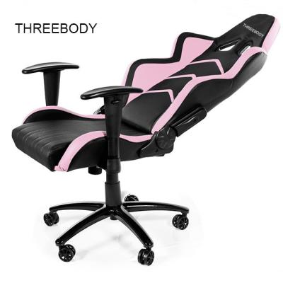 China Zwarte en Roze het Rennen Gokkenstoel met Regelbare Neckrest en Lumbale Steun Te koop