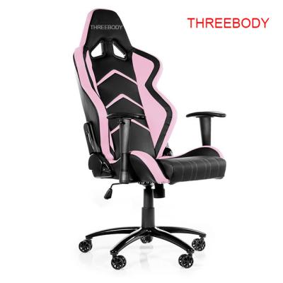 China Zwarte en Roze het Rennen Gokkenstoel met Regelbare Neckrest en Lumbale Steun Te koop