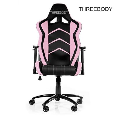 China Zwarte en Roze het Rennen Gokkenstoel met Regelbare Neckrest en Lumbale Steun Te koop