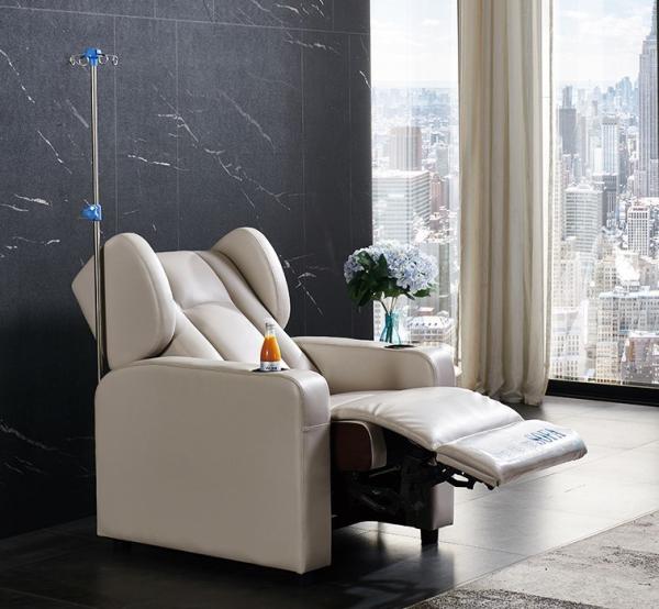 Quality Mingzhe Hospital Waiting Row Chair With Armrests, Fully Reclining Single Leather Sofa Chair 110°-160° Adjust Feature for sale