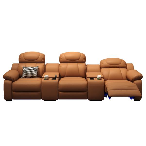 Quality Pengchengda Private Villa Cabin Audio-Visual Room Movie Watching Electric Home Theater Leather Sofa Combination for sale