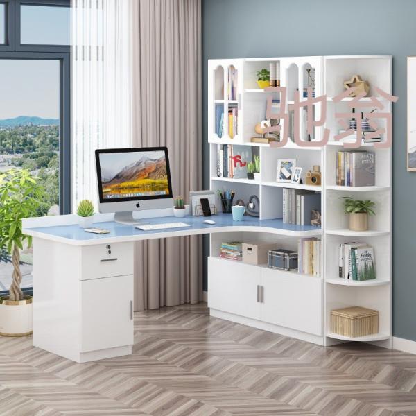 Quality Chi Weng Solid Wood Computer Desktop Writing Desk Bookshelf Combination for sale