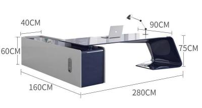 China Lacquer Furniture Simple, Modern And Elegant Painted Boss Desk, Fashionable CEO, Executive & Boss Desk for sale