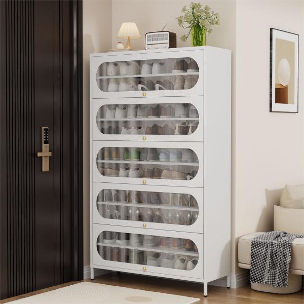 Quality Large Capacity Dust-Proof Multi-Layer Steel Shoe Storage Cabinet For Home Entrance, Home Exterior Door, Elevator Aisle for sale