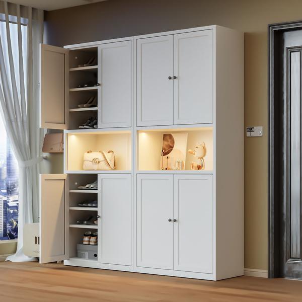 Quality Large-Capacity Multi-Layer Dust-Proof Steel Shoe Storage Cabinet For Home Entrance, Home Exterior Door, Elevator Aisle for sale