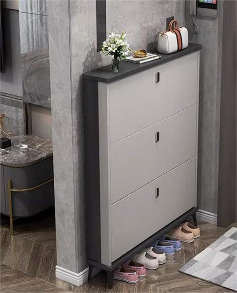 Quality Solid Wood Italian-Style Ultra-Thin Tipping Shoe Storage Cabinet For Home Entrance, Home Exterior Door, Elevator Aisle for sale