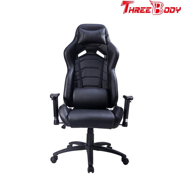 Quality Leather Executive Racing Office Chair , Black Racing Style Office Chair for sale