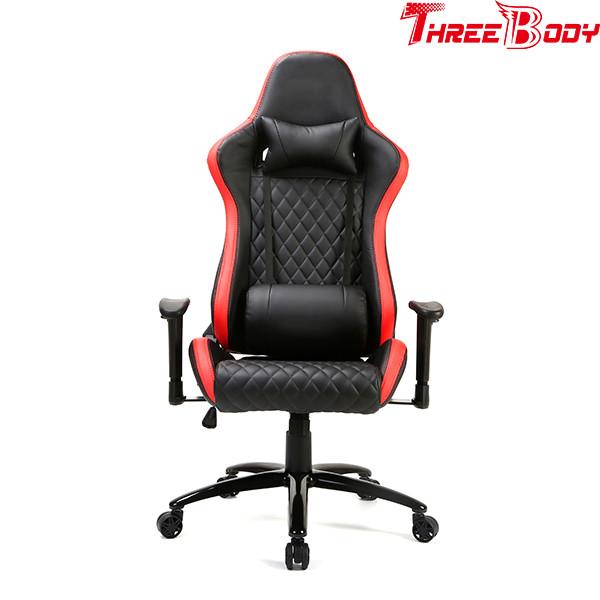 Quality Durable High Back Gaming Chair Adjustable Armrests PU Leather Fire - Retardant for sale