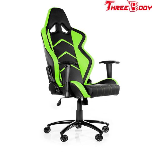 Quality 360 Degree Gaming Chair Durable , Black And Green Racing Seat Gaming Chair for sale