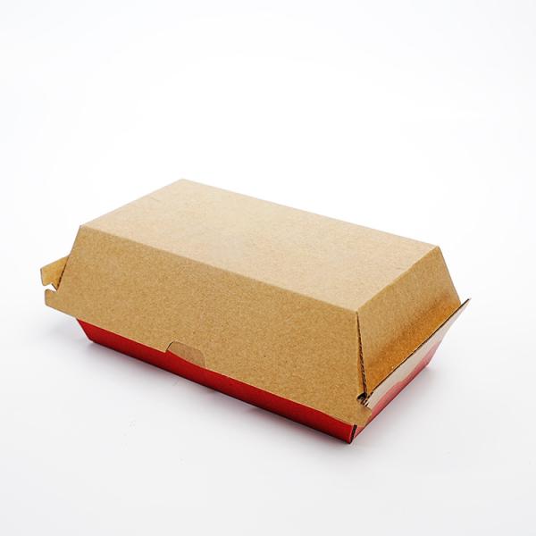 Quality Wholesale Customized Printing logo Eco-friendly Biodegradable Disposable Fast Food Long Burger Packaging Box for sale