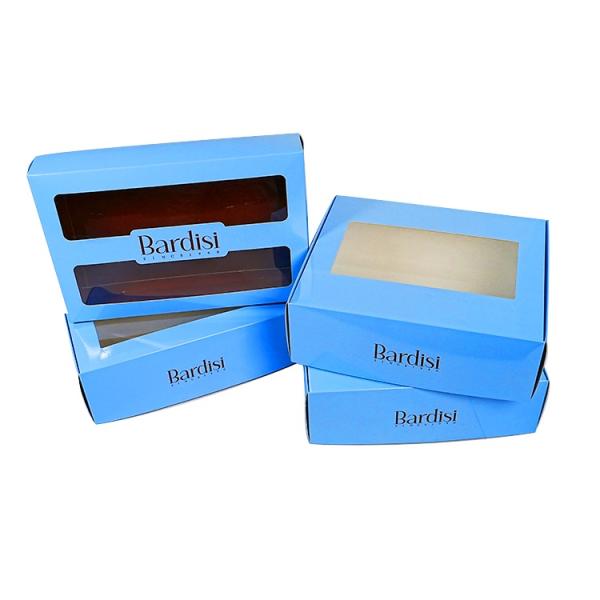Quality High Quality Custom Printed logo Baking Cupcake Gift Box with Transparent Window for sale