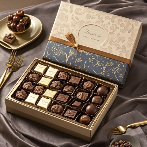 Quality Wholesale Customized Luxury logo Food Grade Chocolate Truffle Kraft Paper Packaging Box Chocolate Gift Box for sale
