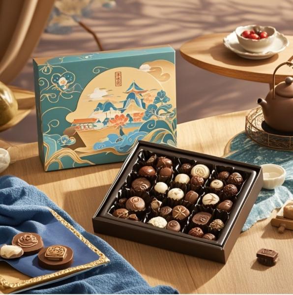 Quality High End Customized logo Luxurious Food Grade Chocolate Truffle Paper Packaging Box Chocolate Gift Box for sale
