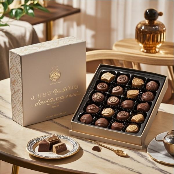 Quality Luxury Custom Recyclable Chocolate Packaging Box Biscuit Chocolate Macaron Gift Packaging Box for sale