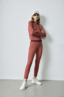 China Terracotta Pants And Dress Long Sleeve Half Zip Tracksuit Set For Spring Summer Fall for sale