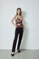 Quality Custom Pajama Sets 100 Percent Silk Lace Trimmed Cami Tops Floral Print Camisole for sale