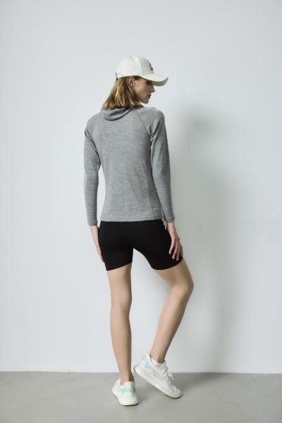 Quality Custom Wool Base Layer 100% Pure Hooded Balaclava Wool Long Sleeve Top for sale
