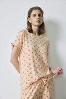 Quality Custom 100% Silk Micro Floral Print Pajama Set for sale