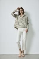 Quality Loop Fabric Soft Striped Hoodie Gentle On Skin Sweatshirt for sale