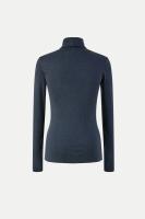 Quality High Breathability Merino Wool Underwear Womens Heathered Slate Blue Turtleneck for sale