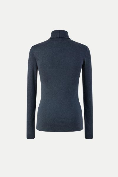 Quality High Breathability Merino Wool Underwear Womens Heathered Slate Blue Turtleneck Base Layer for sale