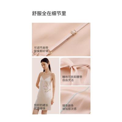 China Silk Museum Collection Robe & Slip Dress Set - Women's Embroidered Two-Piece for sale