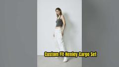 Custom Henley Tank and Cargo Pants Set for Street Style