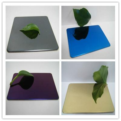 China 304 mirror color stainless steel sheet with colors ROSE, GOLD, BLACK, GREEN,BRONZE for sale