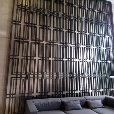 China Classical design steel decorative screens and partition with gold color mirror finish for sale