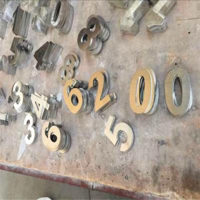 laser cutting flat solid stainless steel gold color metal letters