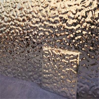 China Embossed Stainless Steel Sheets Rose Gold Mirror Finish 304 316  For Facade Wall Cladding  Curtain Wall Ceiling for sale