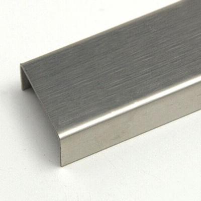 Hairline Finish Stainless Steel Angle U Shape Trim 201 304 316 For Wall Ceiling Frame Furniture Decoration