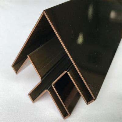 China Mirror Finish Rose Gold Stainless Steel Tile Trim 201 304 316 for wall door ceiling furniture decoration for sale