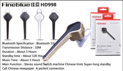 Cina Cuffia avricolare stereo del bluetooth impermeabile unico di modo, cuffie del bluetooth di musica delle compresse in vendita