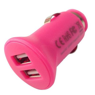 Cina Mini doppia porta rosa portatile dei caricatori dell'automobile di USB per il PC compressa/di Smartphone in vendita