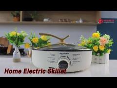 Round Home Electric Skillet 1300W 12 Inch Aluminum Plate Multifunctional