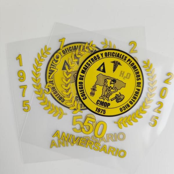 Quality Circle Custom Heat Transfer Logo Multiple Colors Screen Printing Heat Transfers for sale