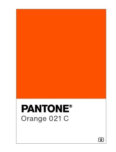 Selected Pantone color Orange 021 sample