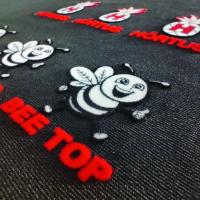 China Custom Flock Heat Transfer Logos - 4 Color Maximum, 1mm Minimum Line Thickness for Apparel Branding for sale