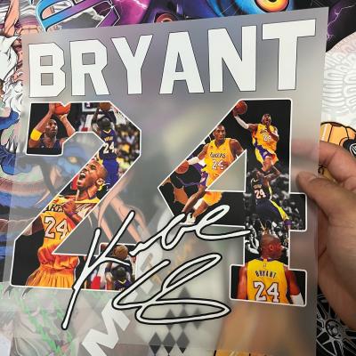 China Wholesale Custom Kobe Bryant 24 High Stretch Machine Washable Customizable Designs DTF Transfers Heat Transfer Stickers for sale