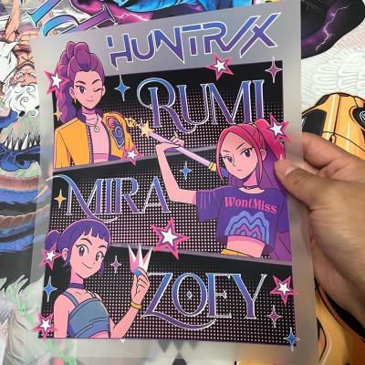 China Kpop Demon Hunters Rumi Mira Zoey Custom Size Dtf Heat Transfer Stickers – High Quality Durable Pet Film, Ready To Press For T-shirt Brand Design & Custom Apparel for sale