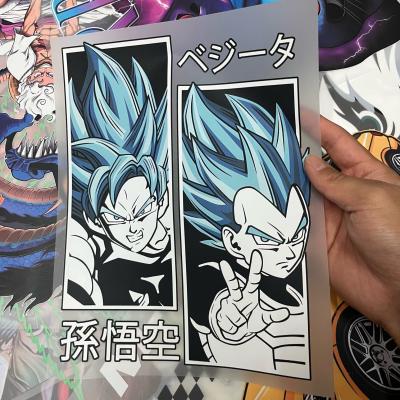 China Dragon Ball Super Goku & Vegeta Eco DTF Transfer – Waterproof Washable PET Film Heat Transfer Vinyl, Private Label Custom For Flat Irons for sale