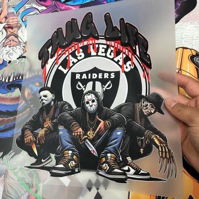 China Get Spooky For Game Day – Las Vegas Raiders Halloween DTF Sticker, Custom Iron On PVC Vinyl For T Shirts, Ready Press Clothing Label for sale