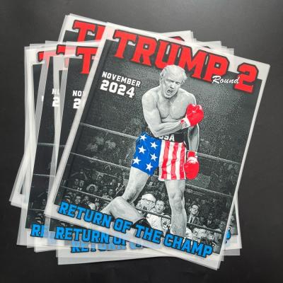 China Custom DTF Heat Press Stickers - Trump 2024 Round 2 Boxing - Soft Plastic Ready to Press for T Shirts for sale