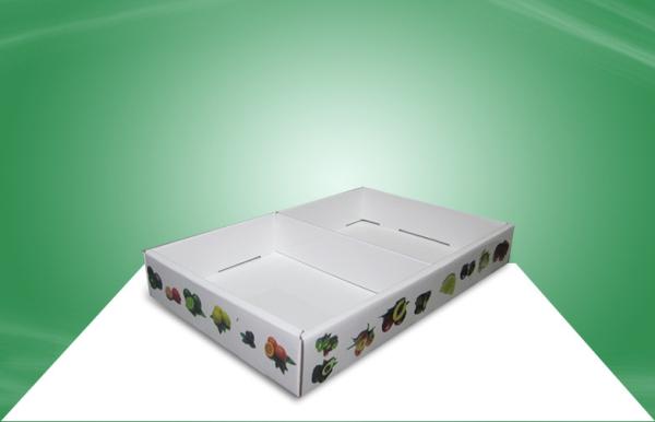 Bright Printing Costom Fruit PDQ Trays Countertop Display With Two Columns