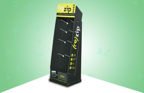 Quality Promoting Corrugated Display Stands , Cardboard Floor Display Stands With Plastic Hook for sale