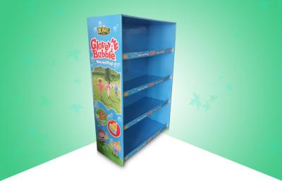 China OEM/ODM 4 Shelf Cardboard Floor Display Stands Strong Double Wall Paper Board for sale