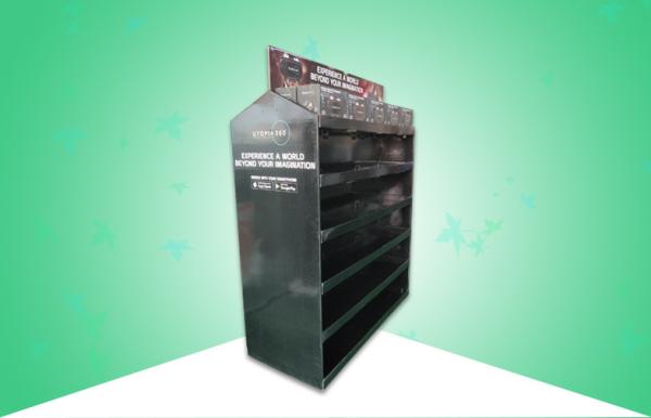 Quality Black Double Face Cardboard Display Shelves 6 Shelf Pre Filling With 4D VR Headset for sale
