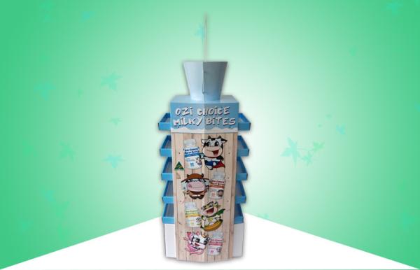 Quality Five - Shelf Custom Cardboard Display Stands Large Space With Eye Catching Design for sale